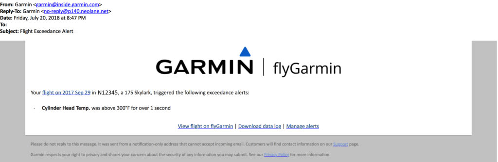 flyGarmin Exceedance Notifications Expand Engine Analytics and Offers Free Engine Data Storage ...