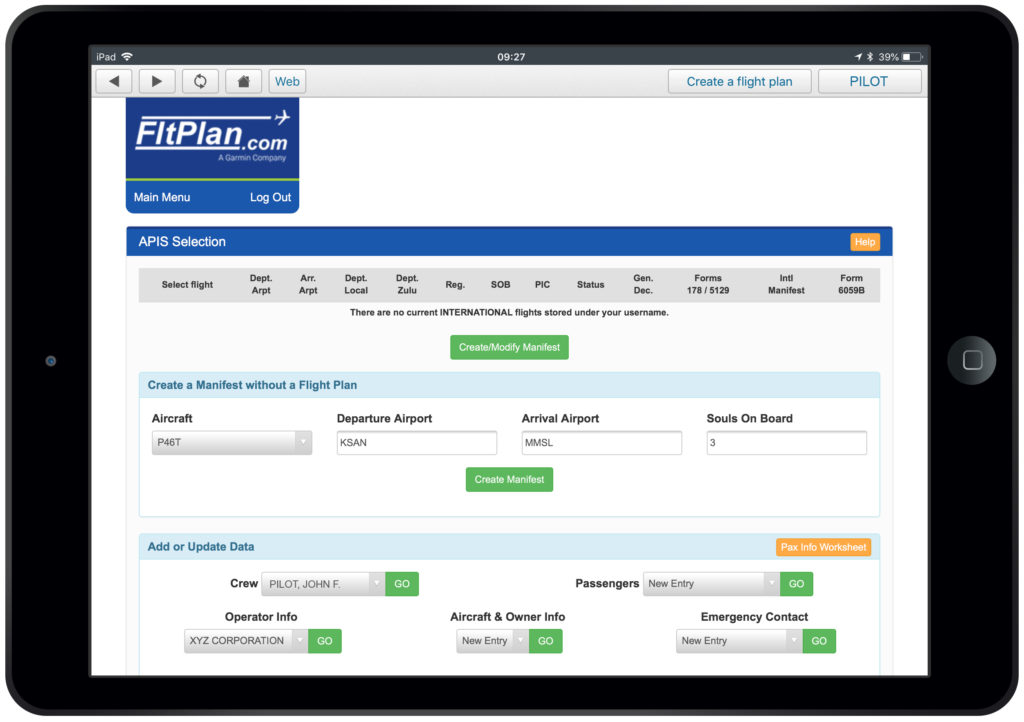 Make International Flying More Convenient with FltPlan.com | Garmin Blog