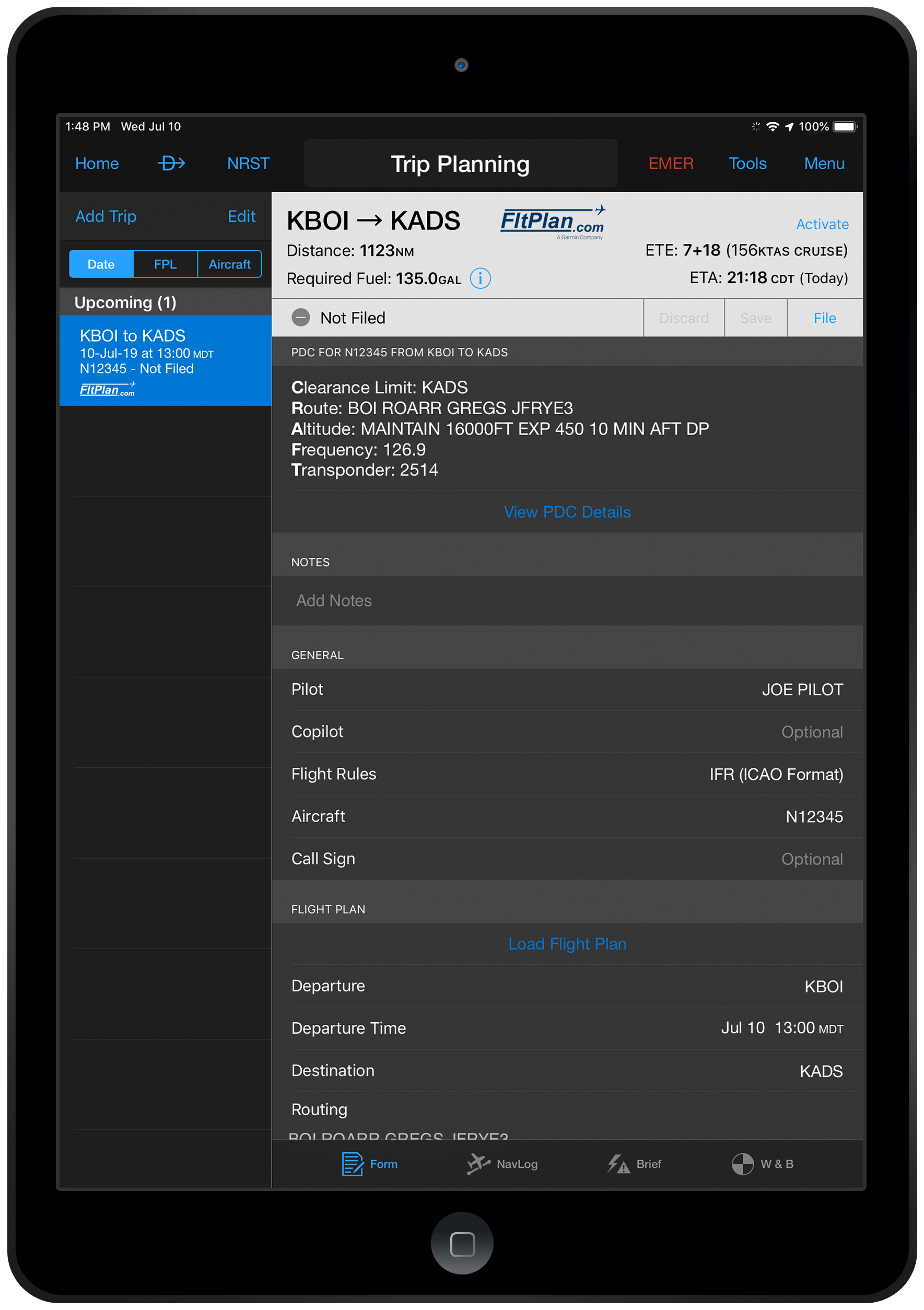 Garmin Pilot: Expanded FltPlan.com Integration and Features | Garmin Blog